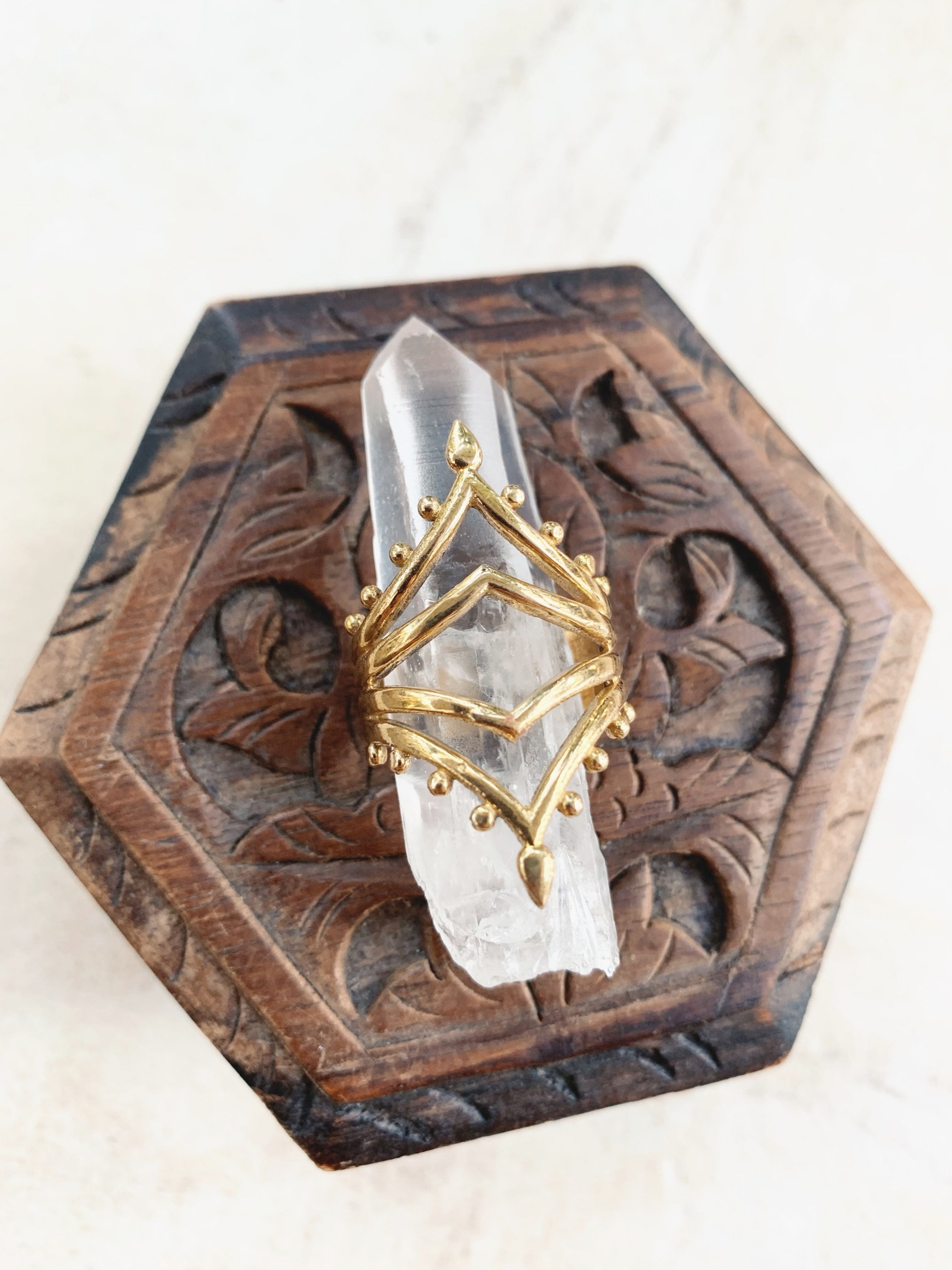 Diya Ring Brass Tribal Boho Ring Brass Jewellery - Etsy