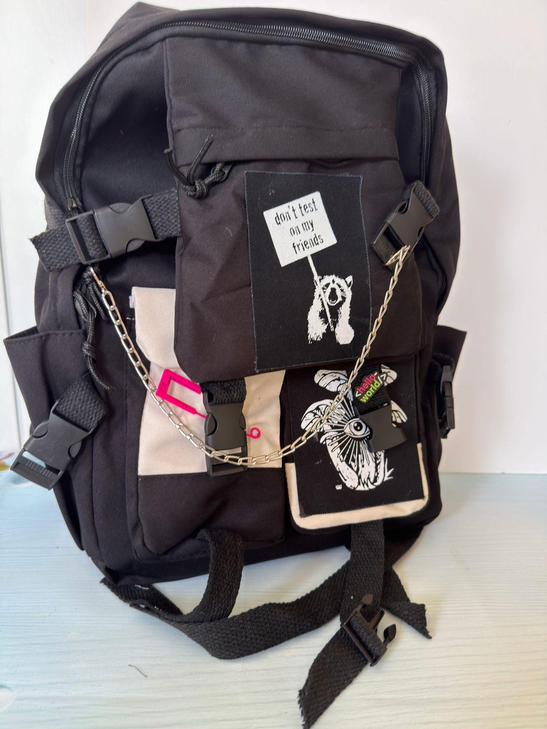 Emo Style Shoulder Backpack/don't Test My Friend/laptop Backpack/hello ...