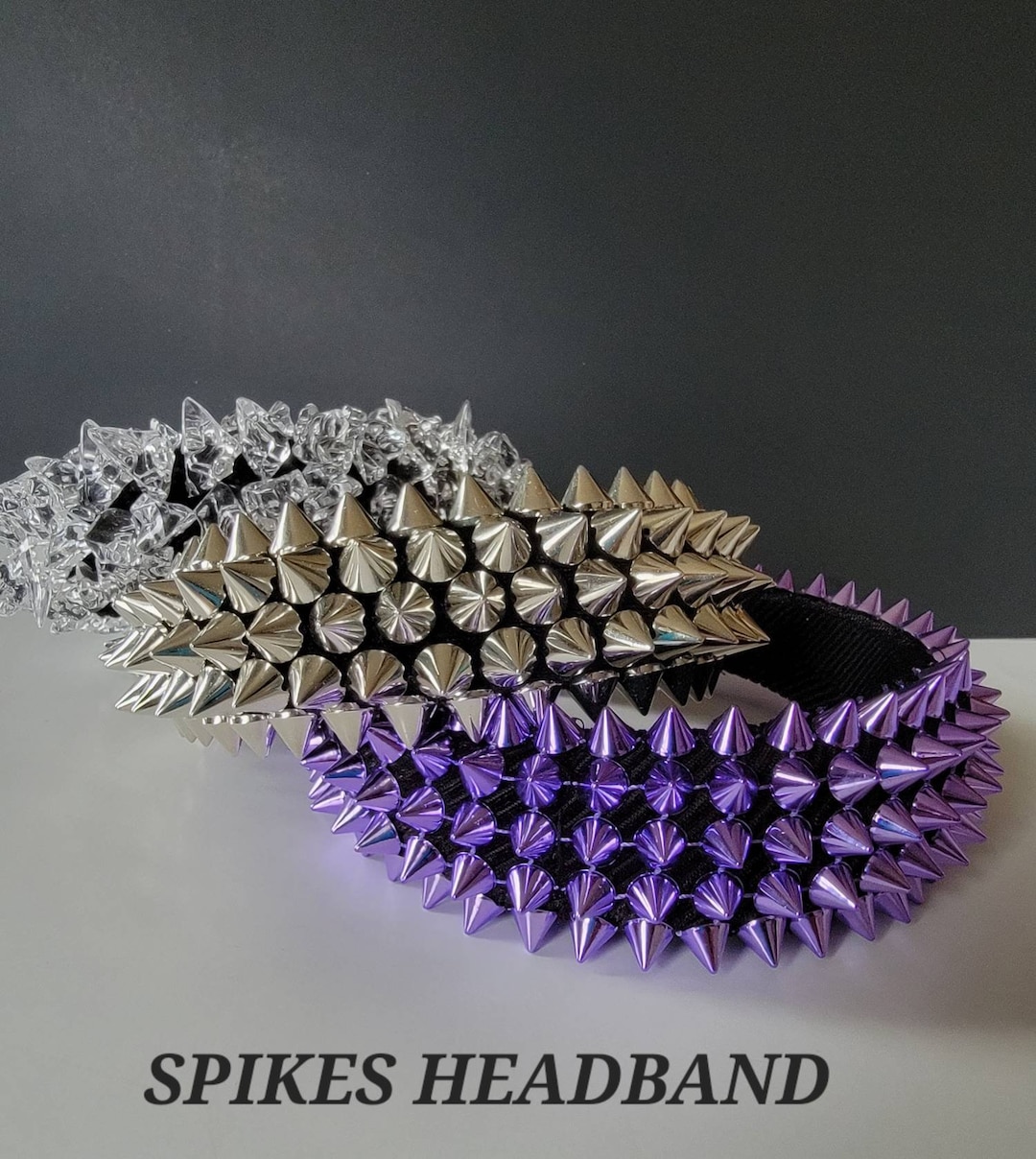 Purple Spikes Headband. Gothic Headband With Spikes. Spiked Headband ...