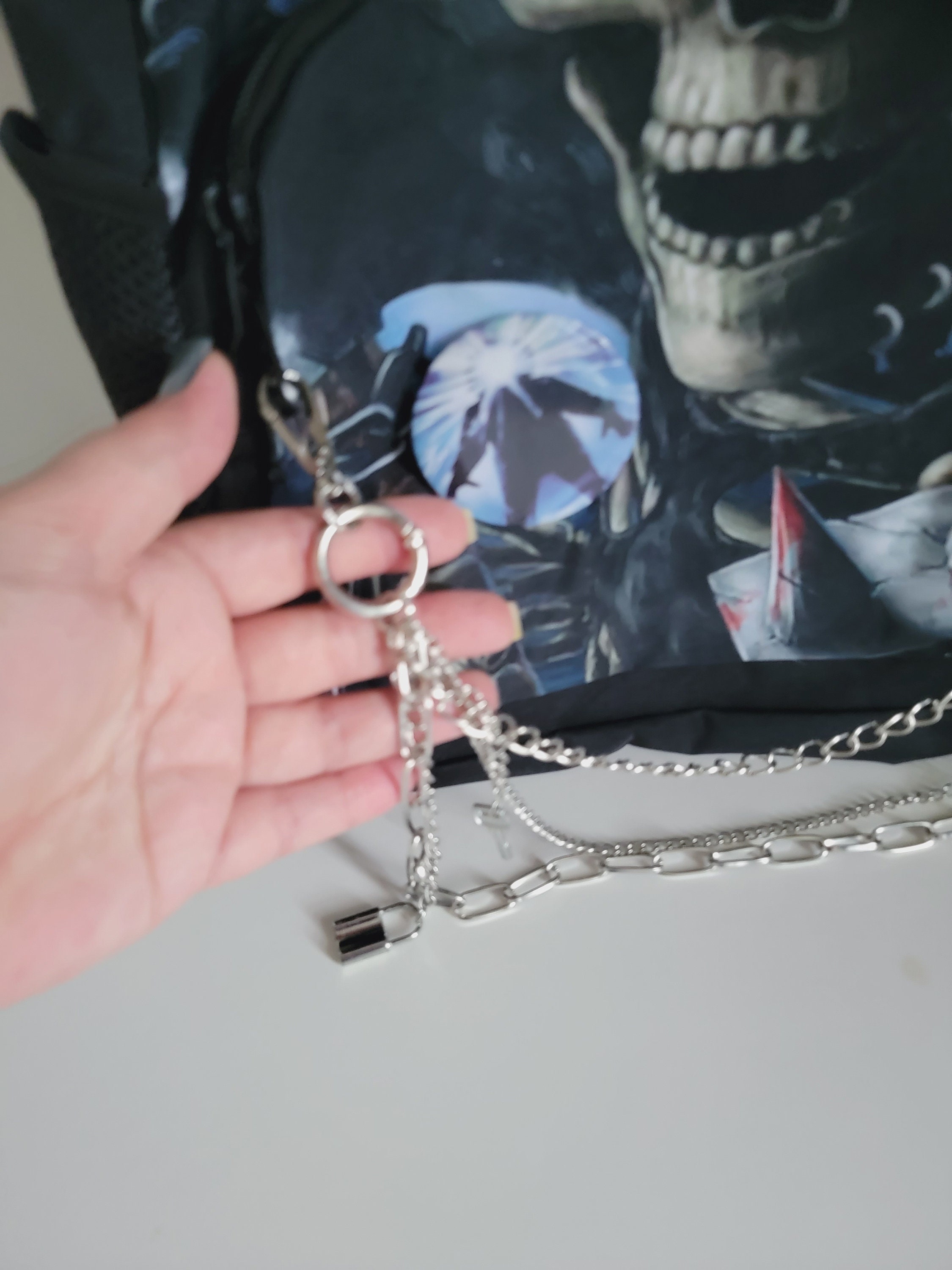 Skull Backpack/gothic Shoulder Backpack/don't Come Easy/horror Backpack ...