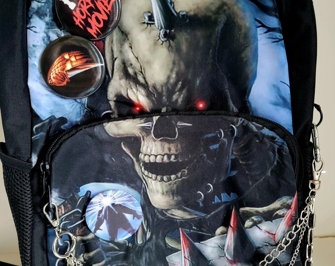 Skull Backpack/gothic Shoulder Backpack/don't Come Easy/horror Backpack ...