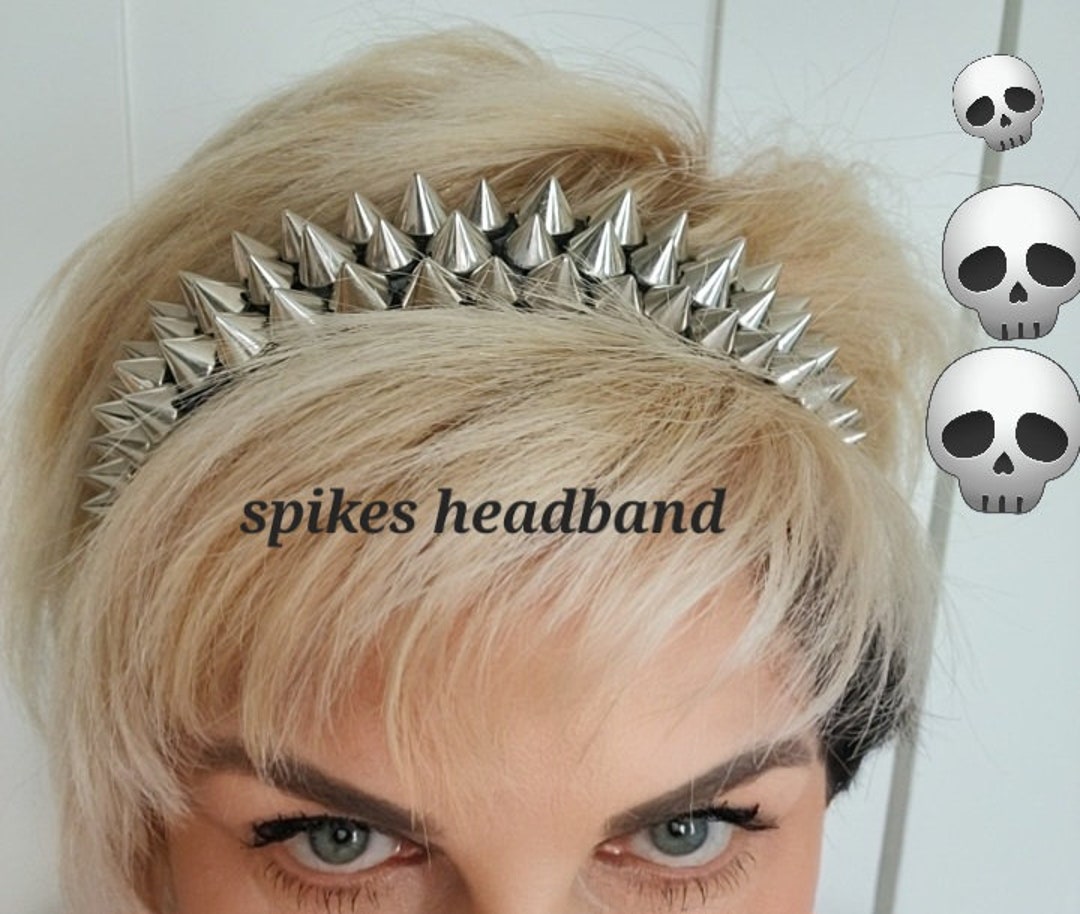 Spiked Headband. Gothic Headband With Silver Plastic Spikes. Halloween ...