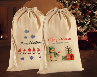 Christmas Cloth Bags - Etsy