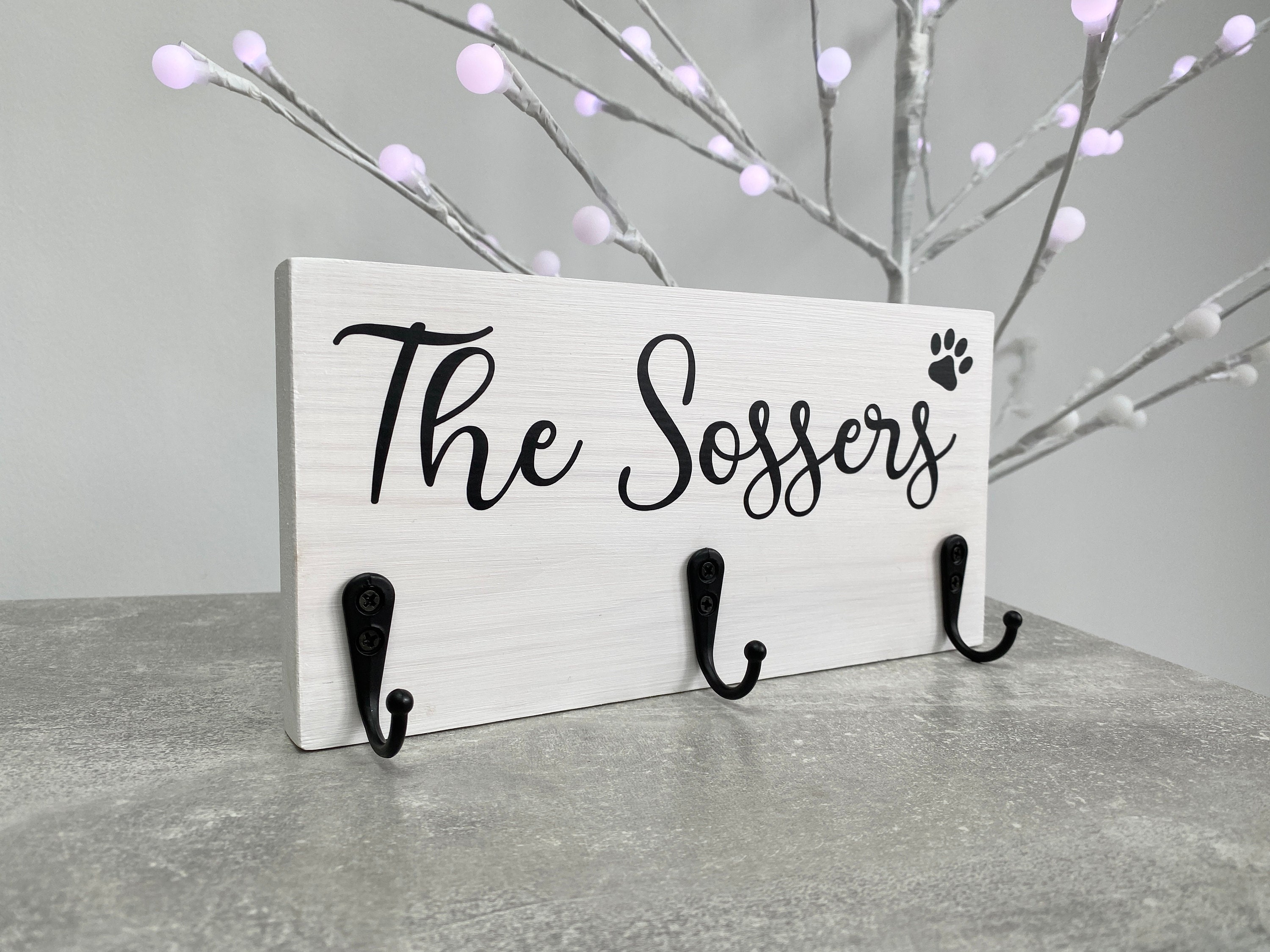 Personalised Dog Lead Leash Hanger Handmade Wooden Plaque Sign | Etsy