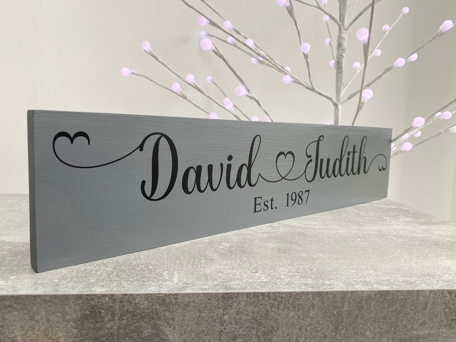 Couples Names Established Personalised Wooden Plaque Sign | Etsy