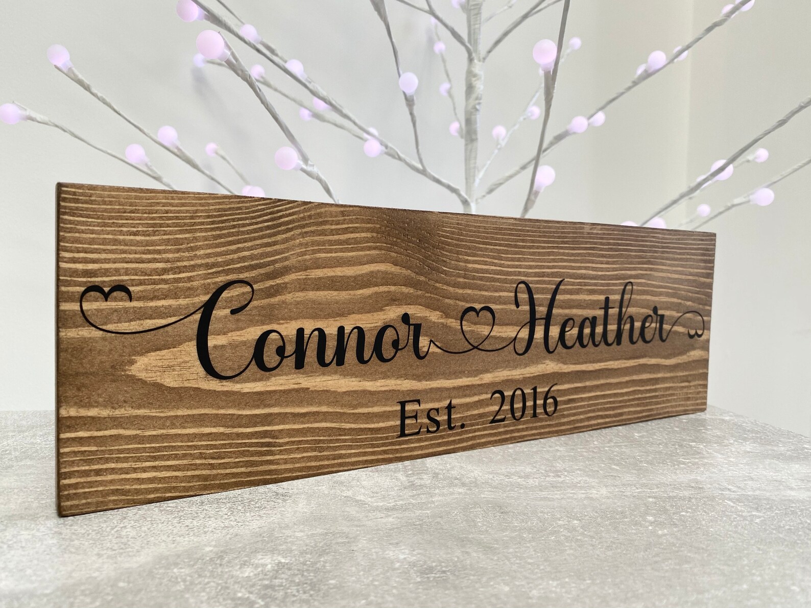 Couples Names Established Personalised Wooden Plaque Sign - Etsy