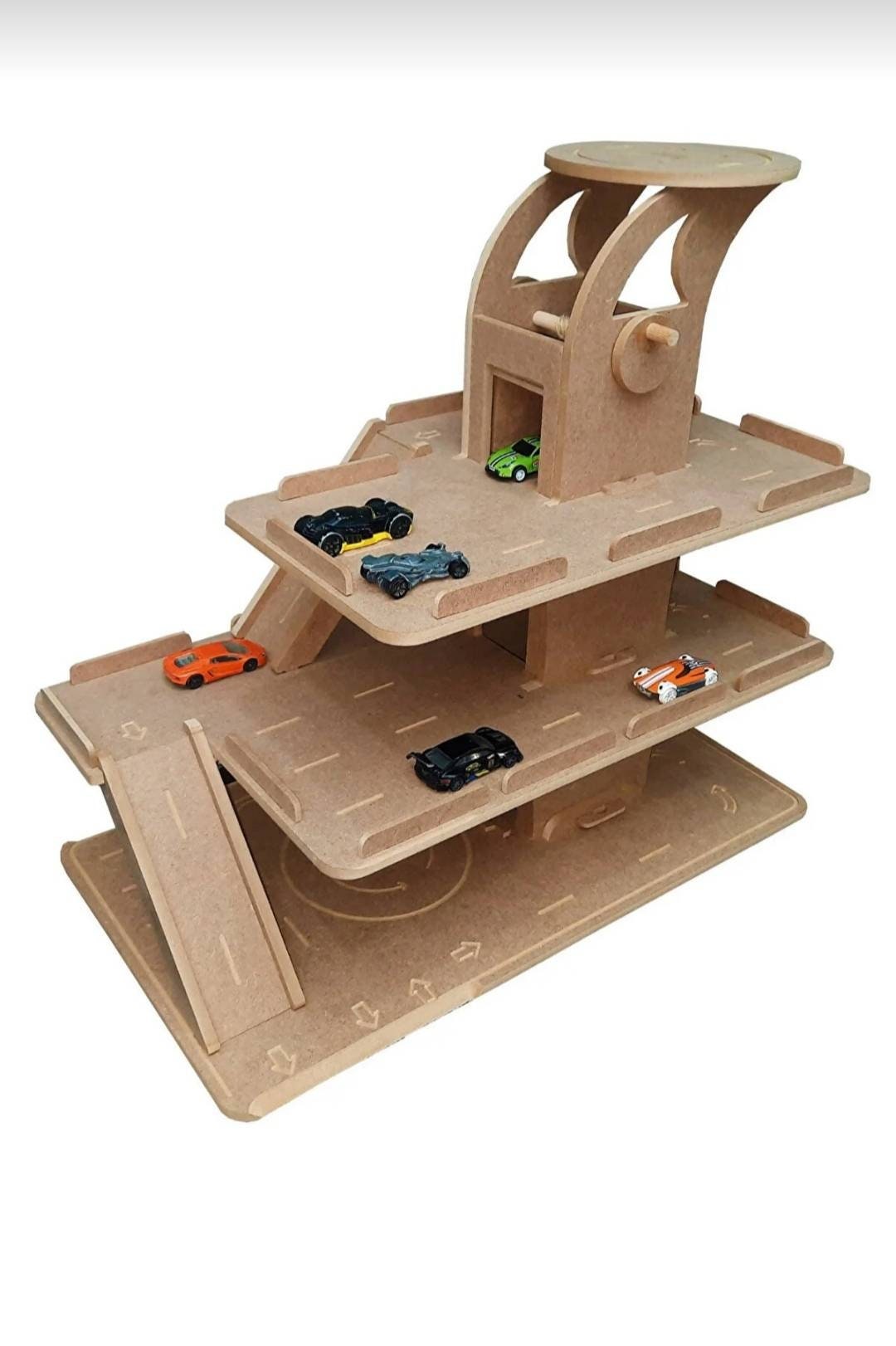 Wooden Floor Car Park Toy With Elevator - Etsy
