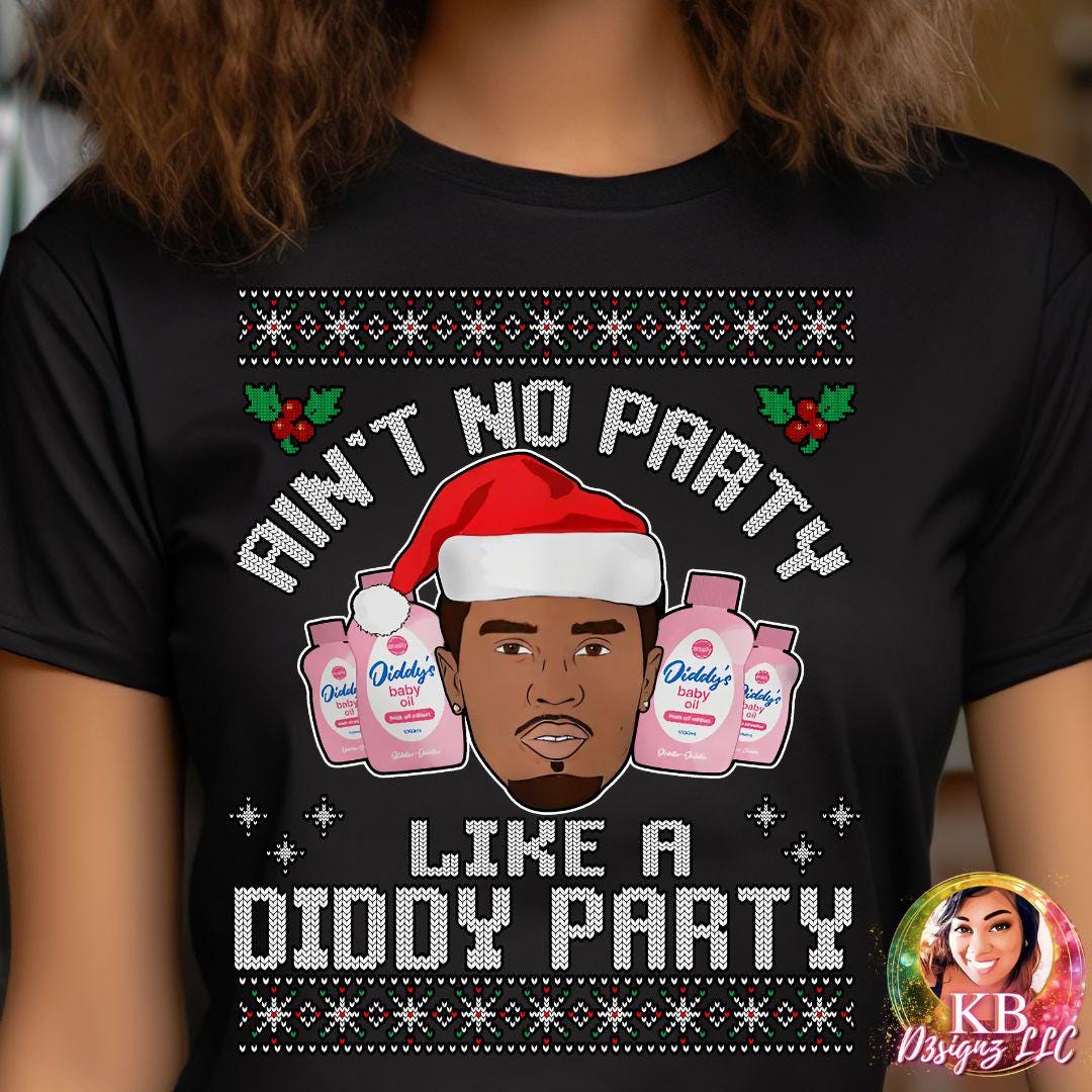 Ain't No Party Like a Diddy Party Xmas Ugly Sweater Style Design, Merry ...