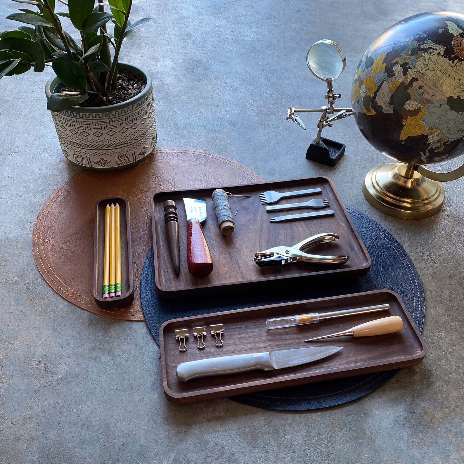 Modern Hardwood Valet Tray | Square - Etsy