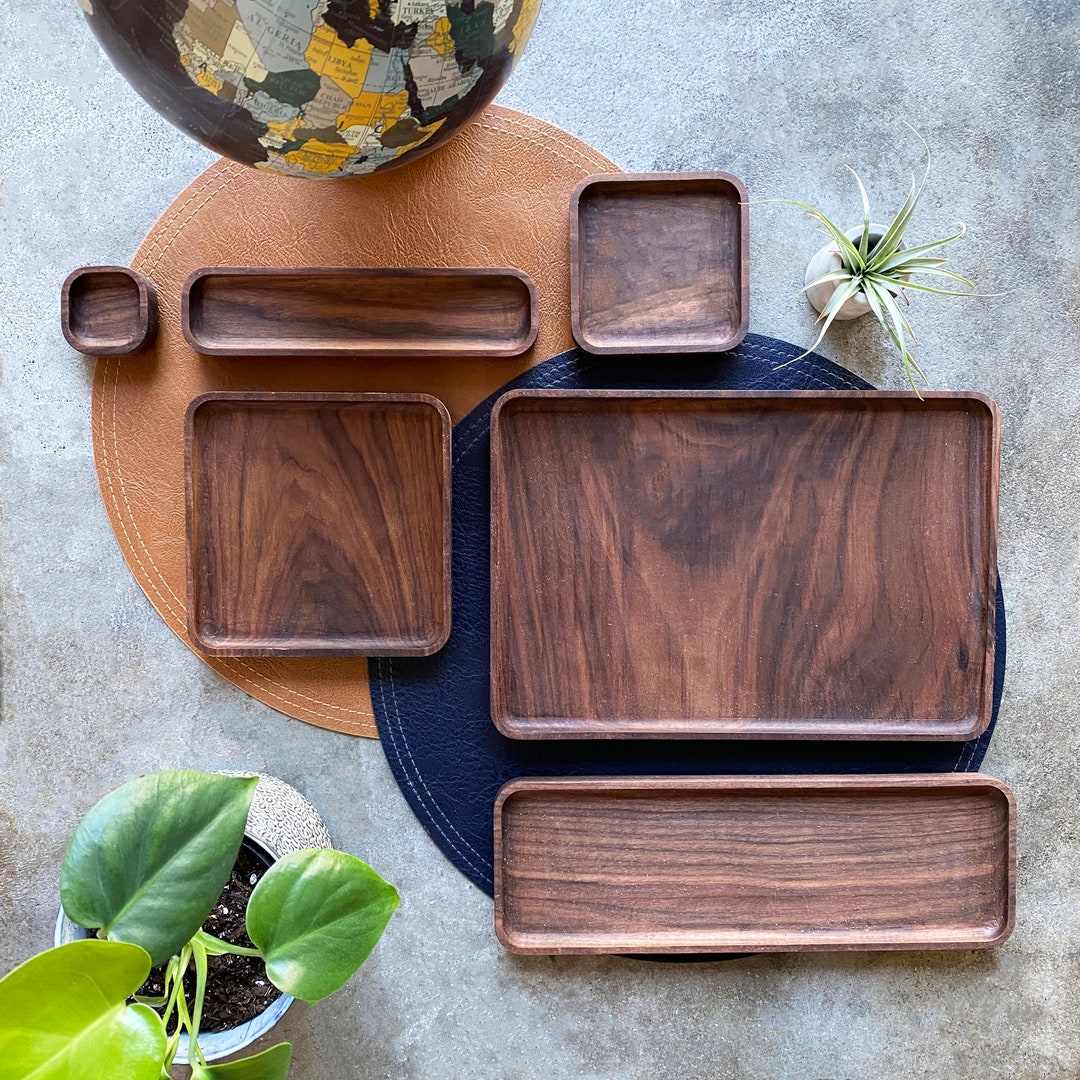Modern Hardwood Valet Tray | Square - Etsy