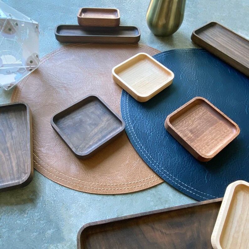Modern Hardwood Valet Tray | Square - Etsy