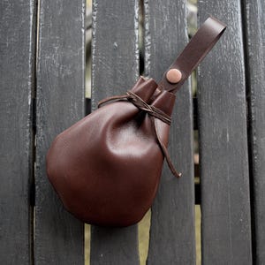 Handmade Leather Drawstring Belt Pouch: LARP, Re-enactment, Dnd - Etsy