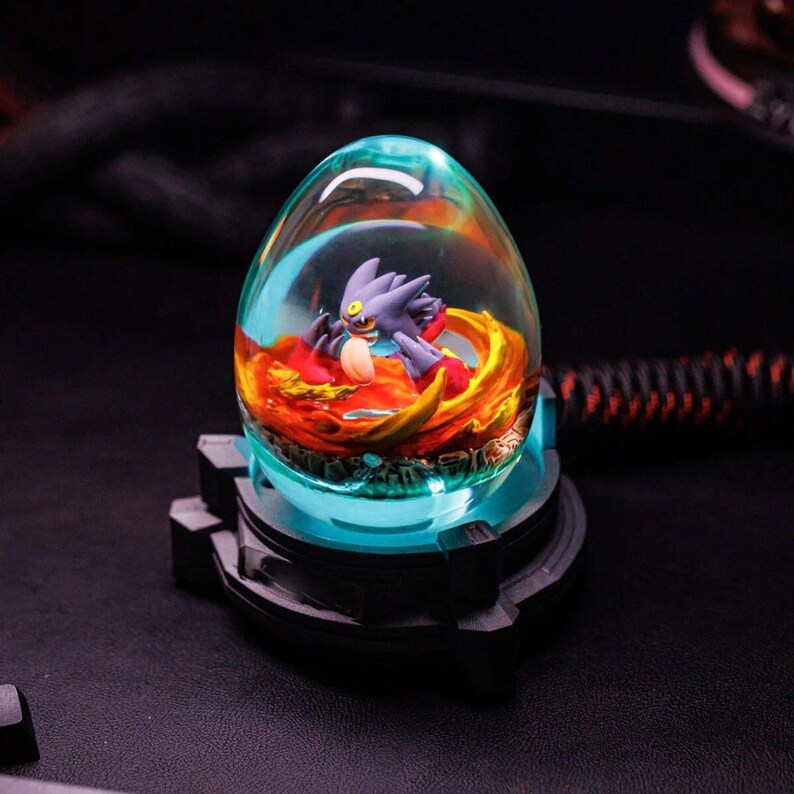 Pokemon Mega Gengar Resin Egg Lamp LED Night Light Handmade Ghost Type ...