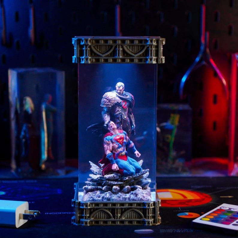 Fallen Superman Vs Zod Lamp – Anime Resin Night Light – Gift for Zod ...
