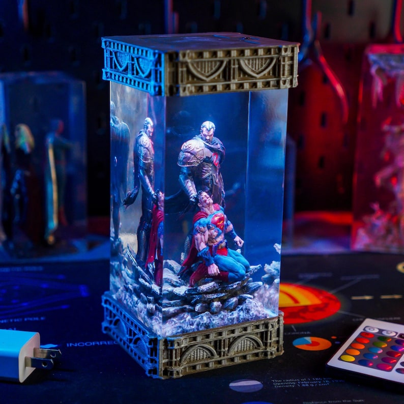 Fallen Superman Vs Zod Lamp – Anime Resin Night Light – Gift for Zod ...