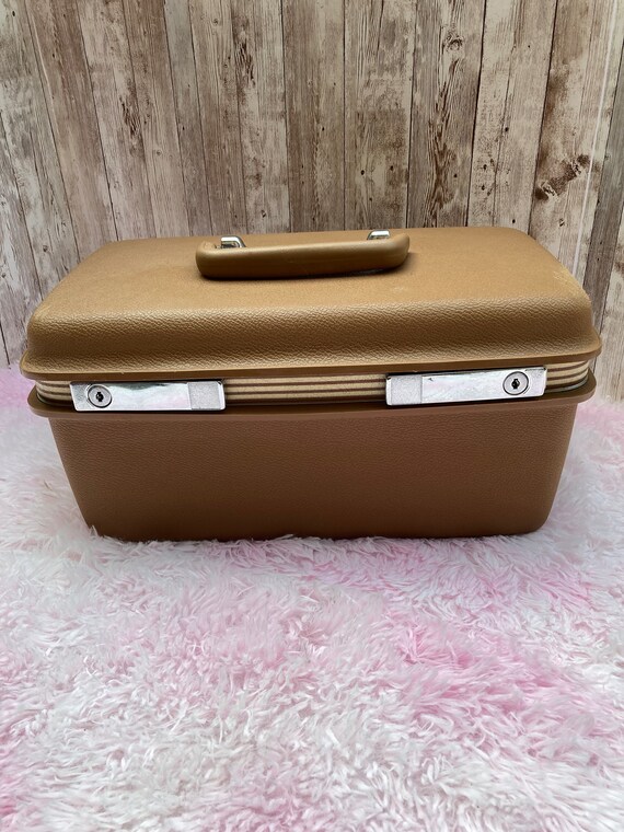 vintage brown train case - Gem