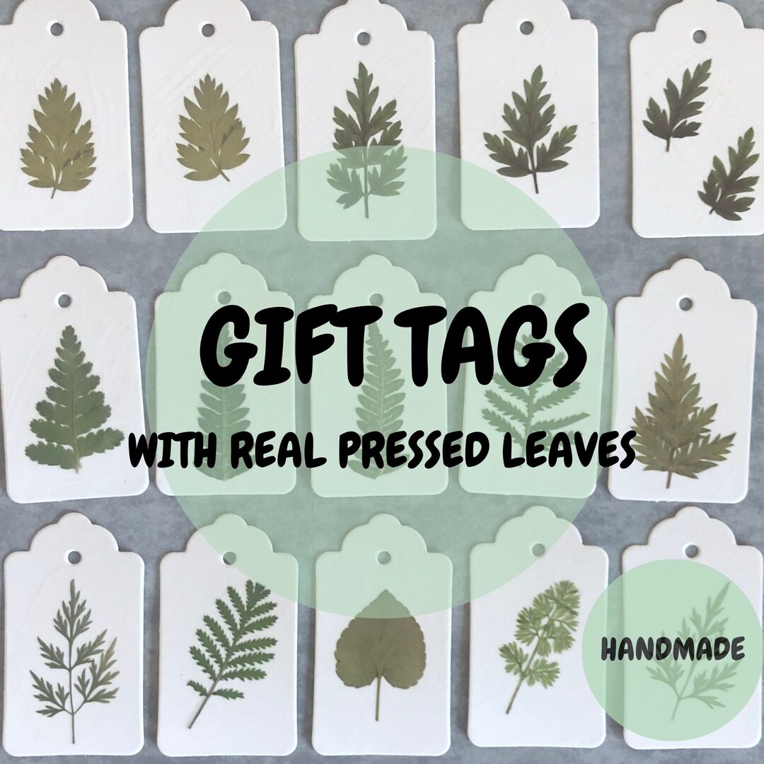 Pressed Leaves Handmade Gift Tags for Botanical Themed Presents - Etsy
