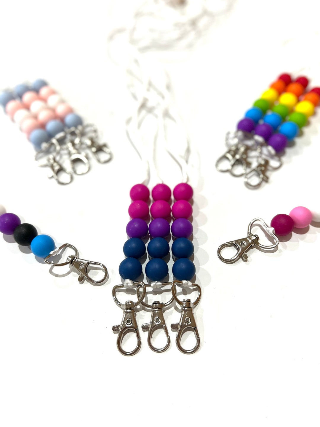 Bisexual Pride Flag Lanyard | LGBT Silicone Bead Keychain - Etsy