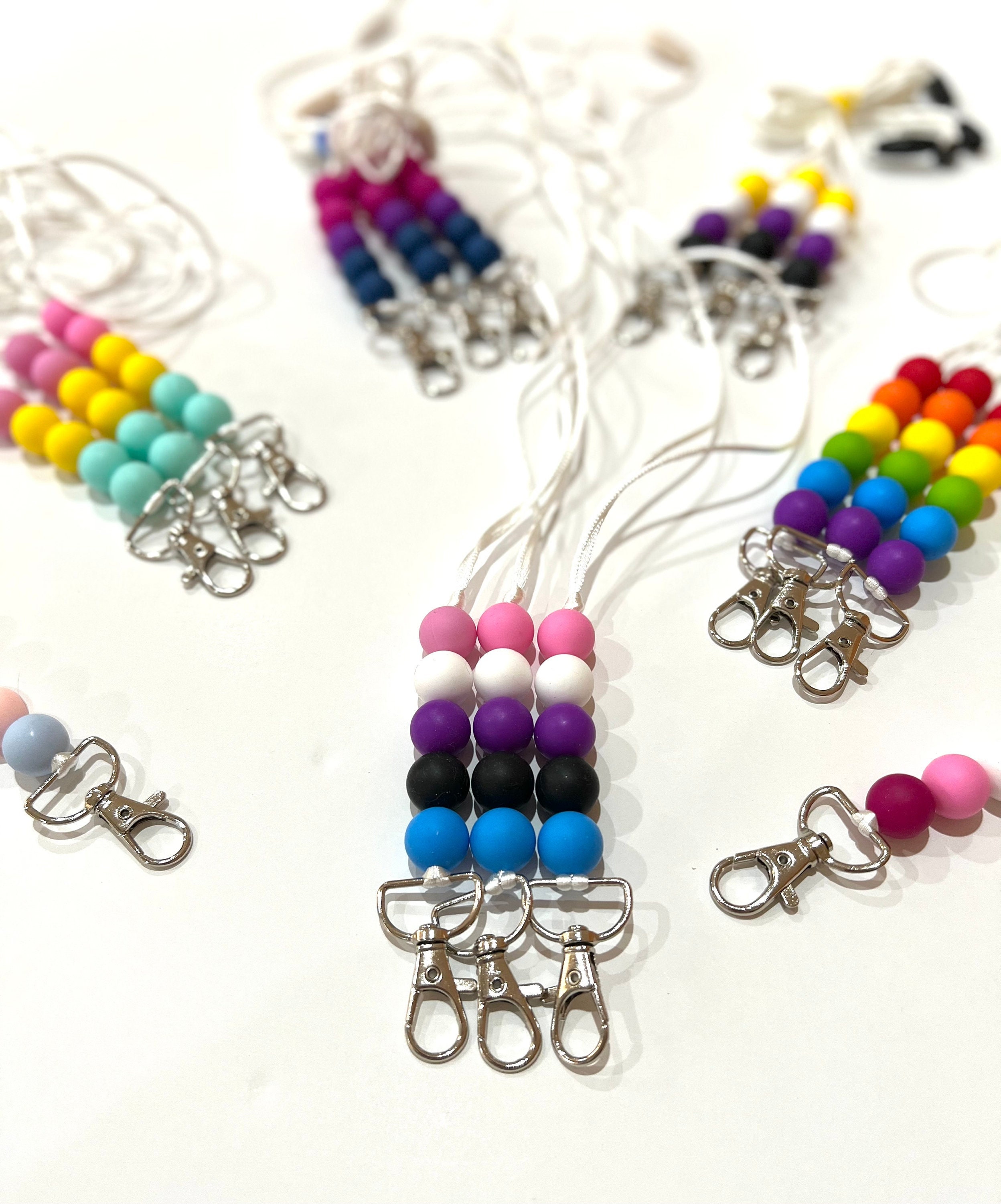 Genderfluid Pride Flag Lanyard LGBT Silicone Bead Keychain - Etsy