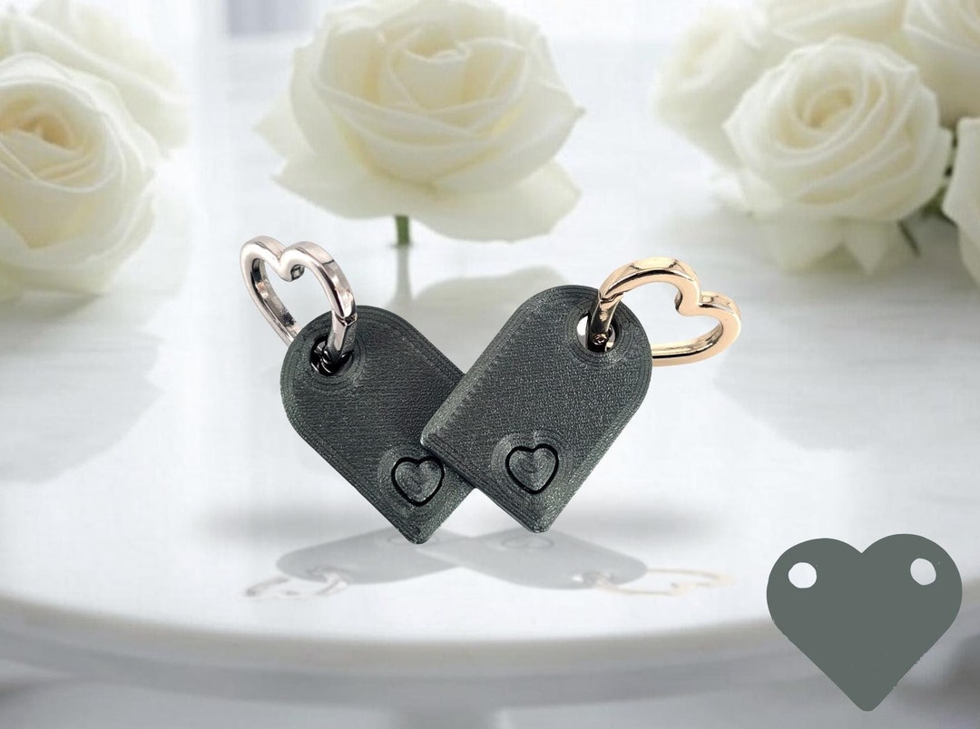 Magnetic Heart Keychain Set: 3D Printed Couple Keychains - Etsy
