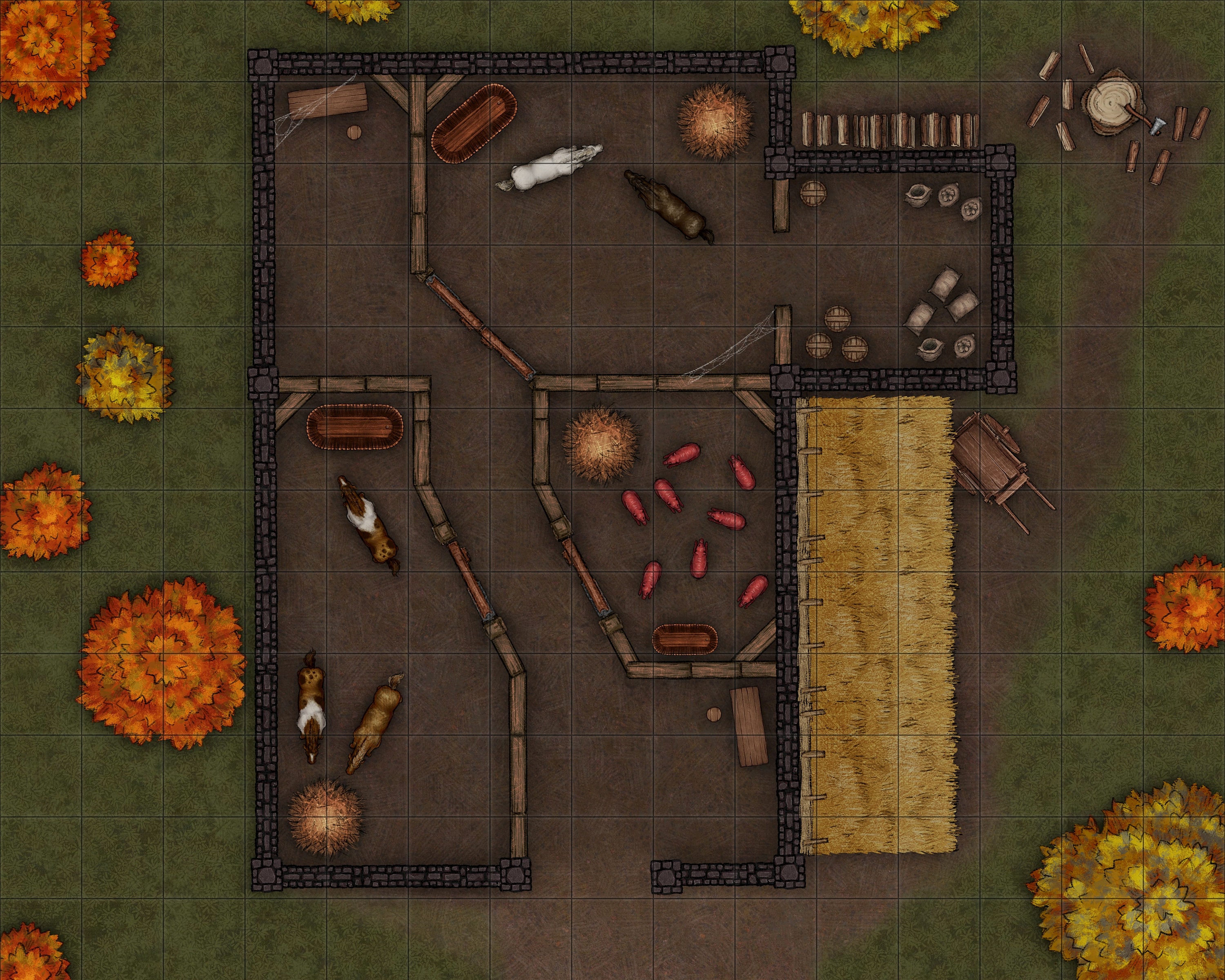 Barn Map For Rpg Gaming Fantasy Maps Fantasy Games Etsy Singapore