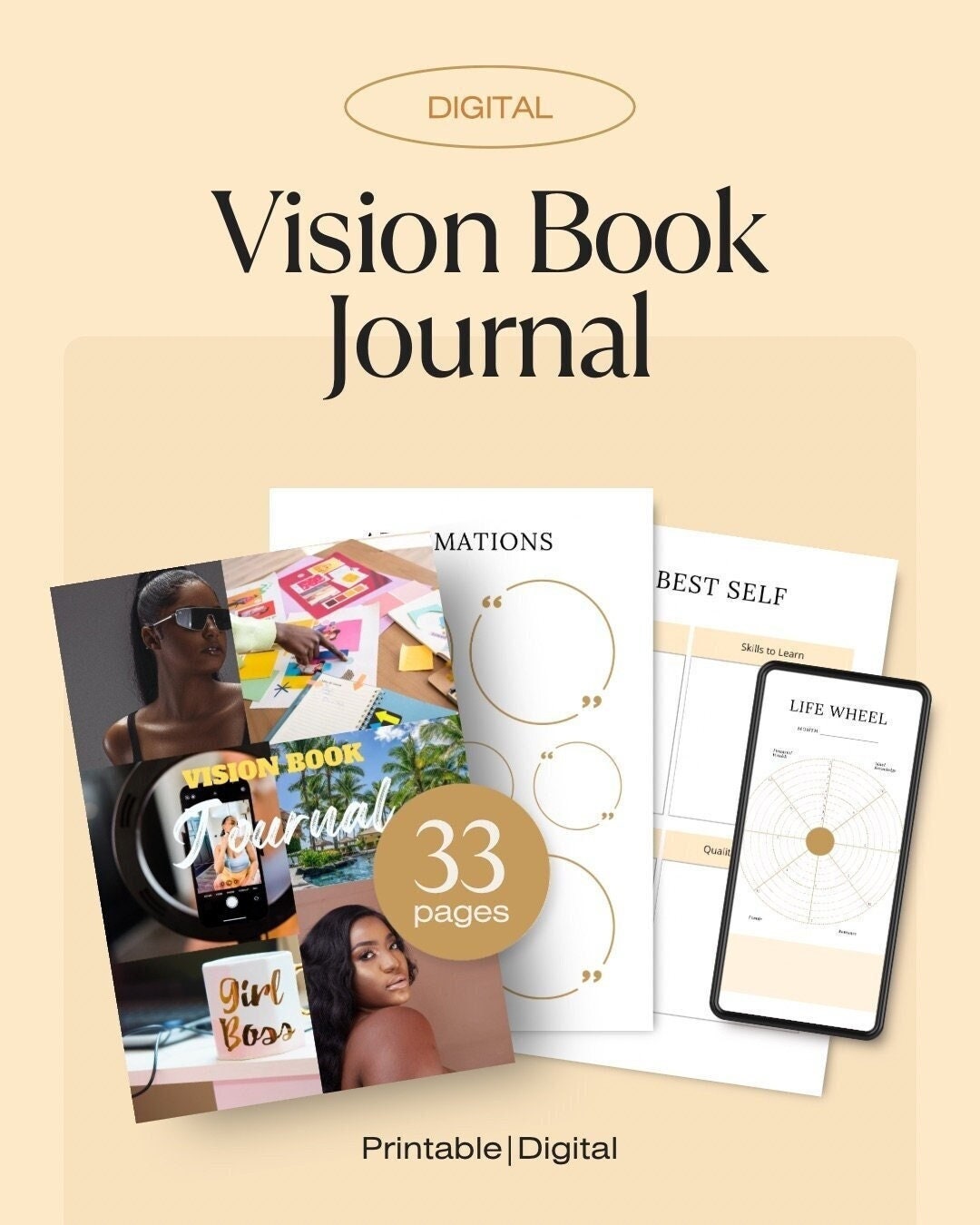 Digital Vision Book Journal Planner Pdf Download - Etsy