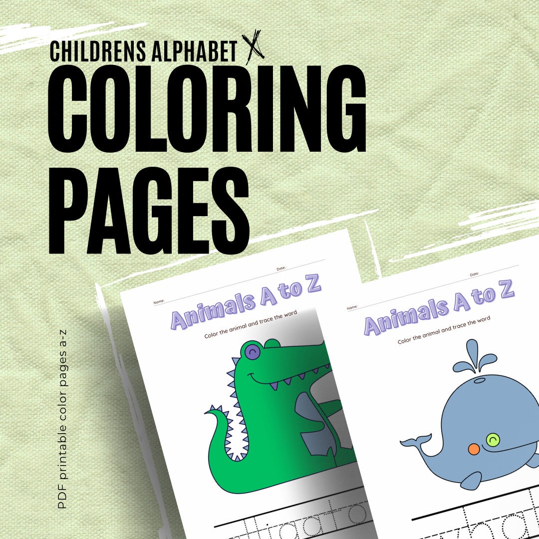 Alphabet Animal Adventures: A-Z Coloring Fun for Kids Printable Digital ...