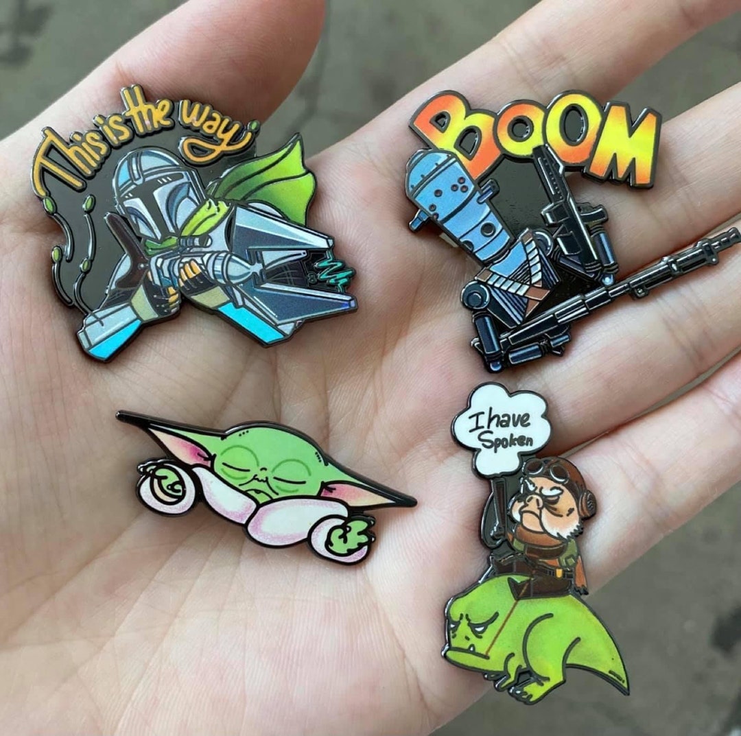 Mandalorian Grogu Inspired Pin Set of 4 - Etsy