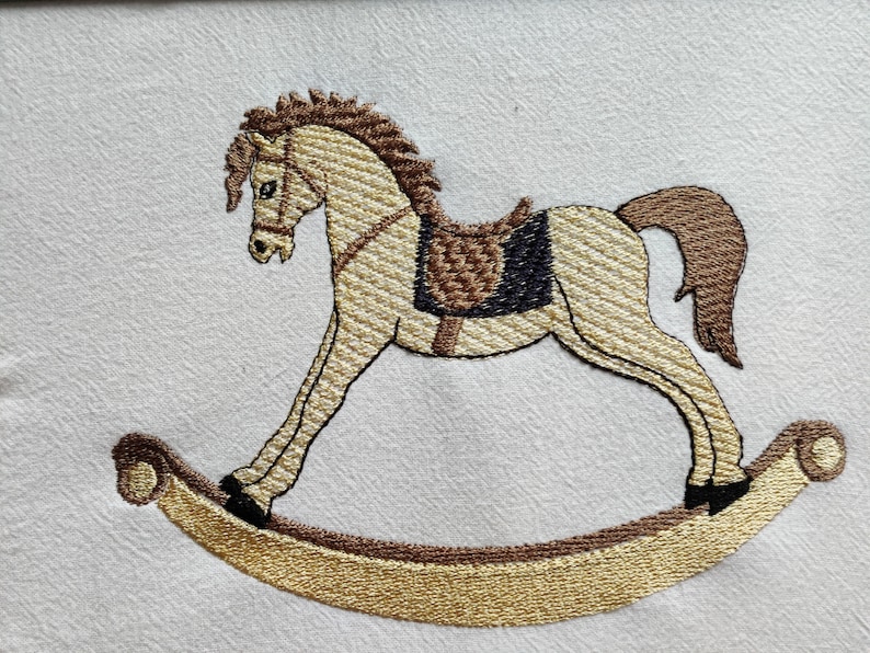 Rocking Horse Embroidery Design: 5x7 Hoop, Baby Blanket (digital ...