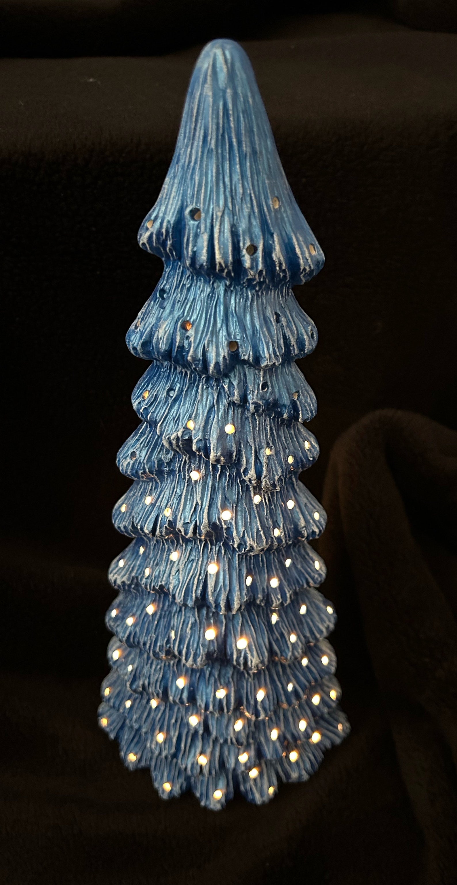 Large Snowy Xmas Tree in Blue - Etsy