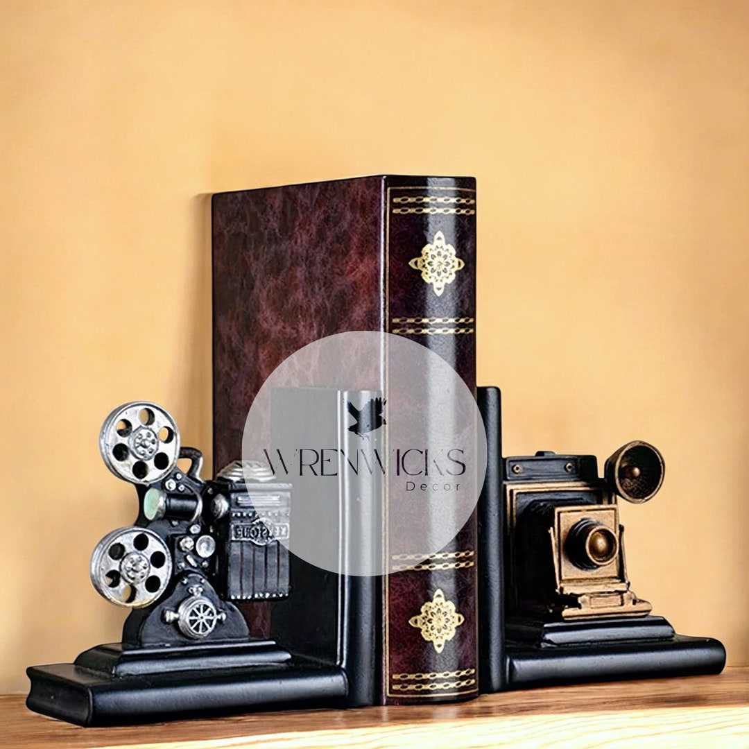 Vintage Movie Camera Bookends for Retro Home Decor and Film Lovers - Etsy