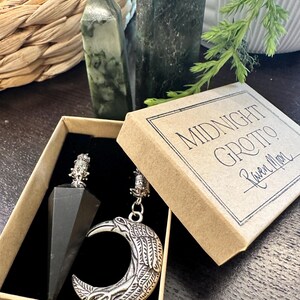 Raven Moon Pendulum Black Tourmaline Divination Dowsing Healing Magic ...