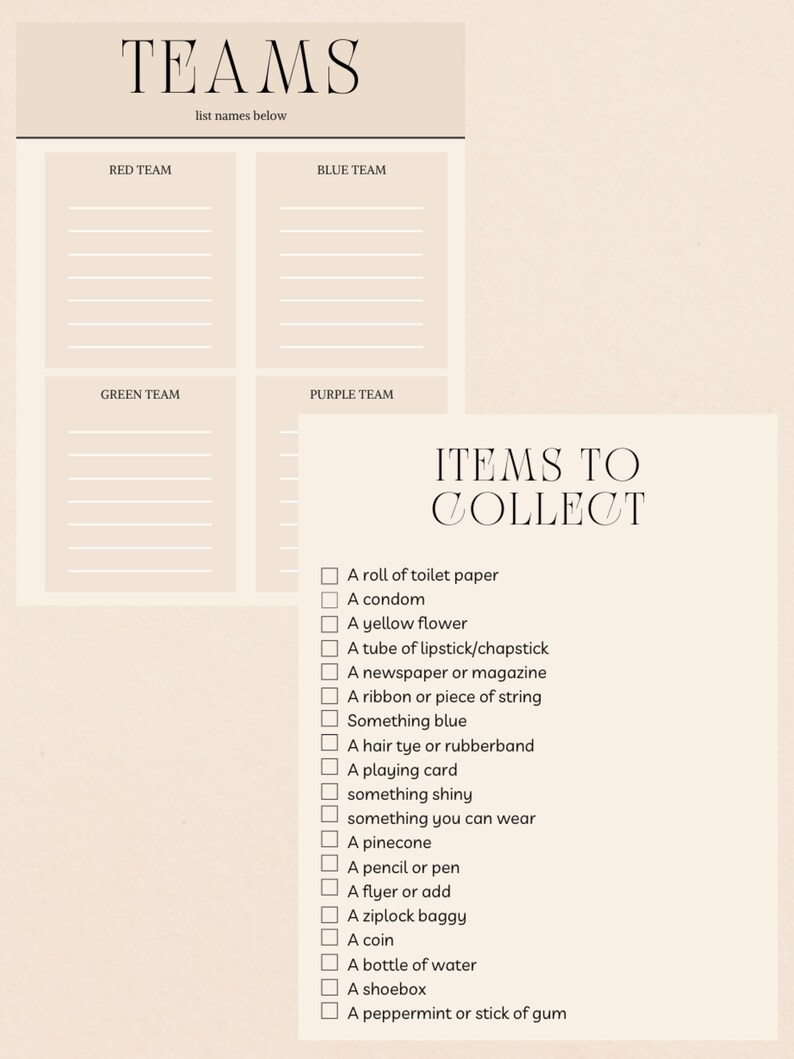 Adult Scavenger Hunt printable - Etsy