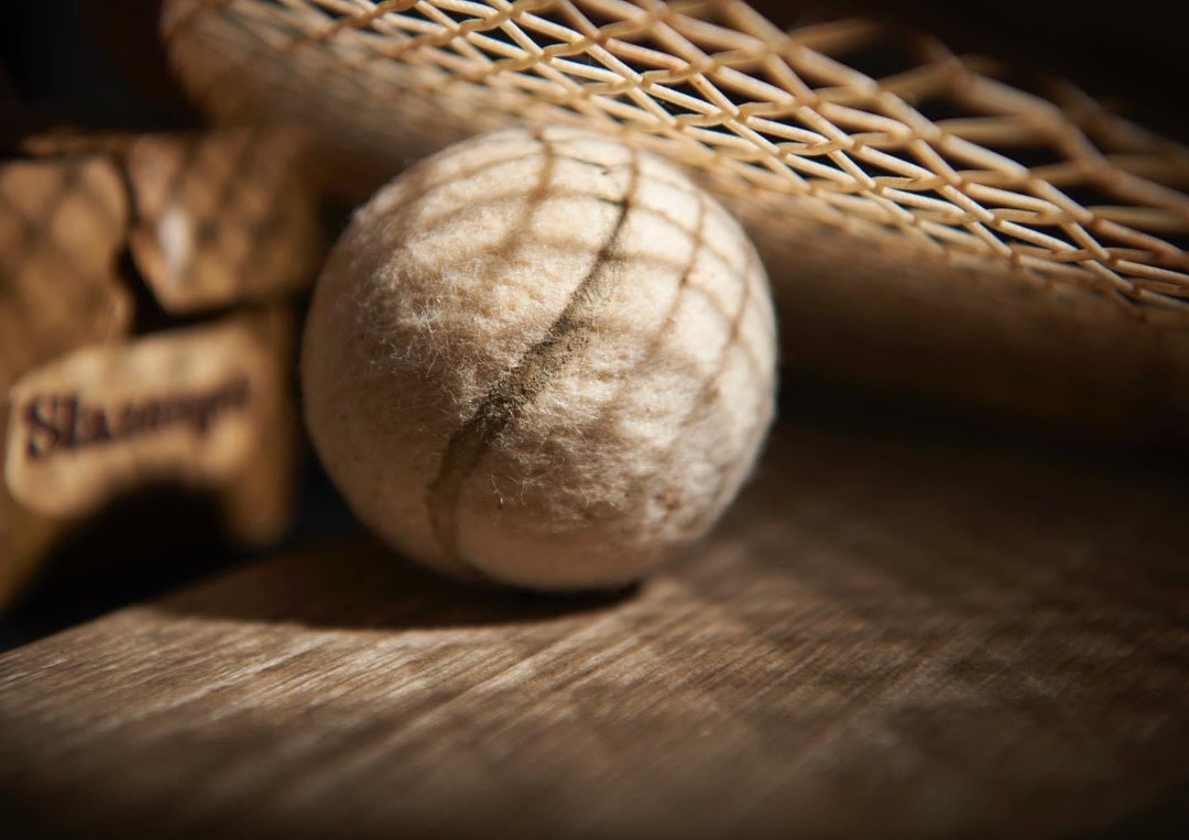 Vintage Old Slazenger Tennis Ball and Old Tennis Racket Photography ...