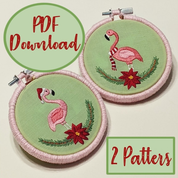 Flamingo Embroidery - Etsy