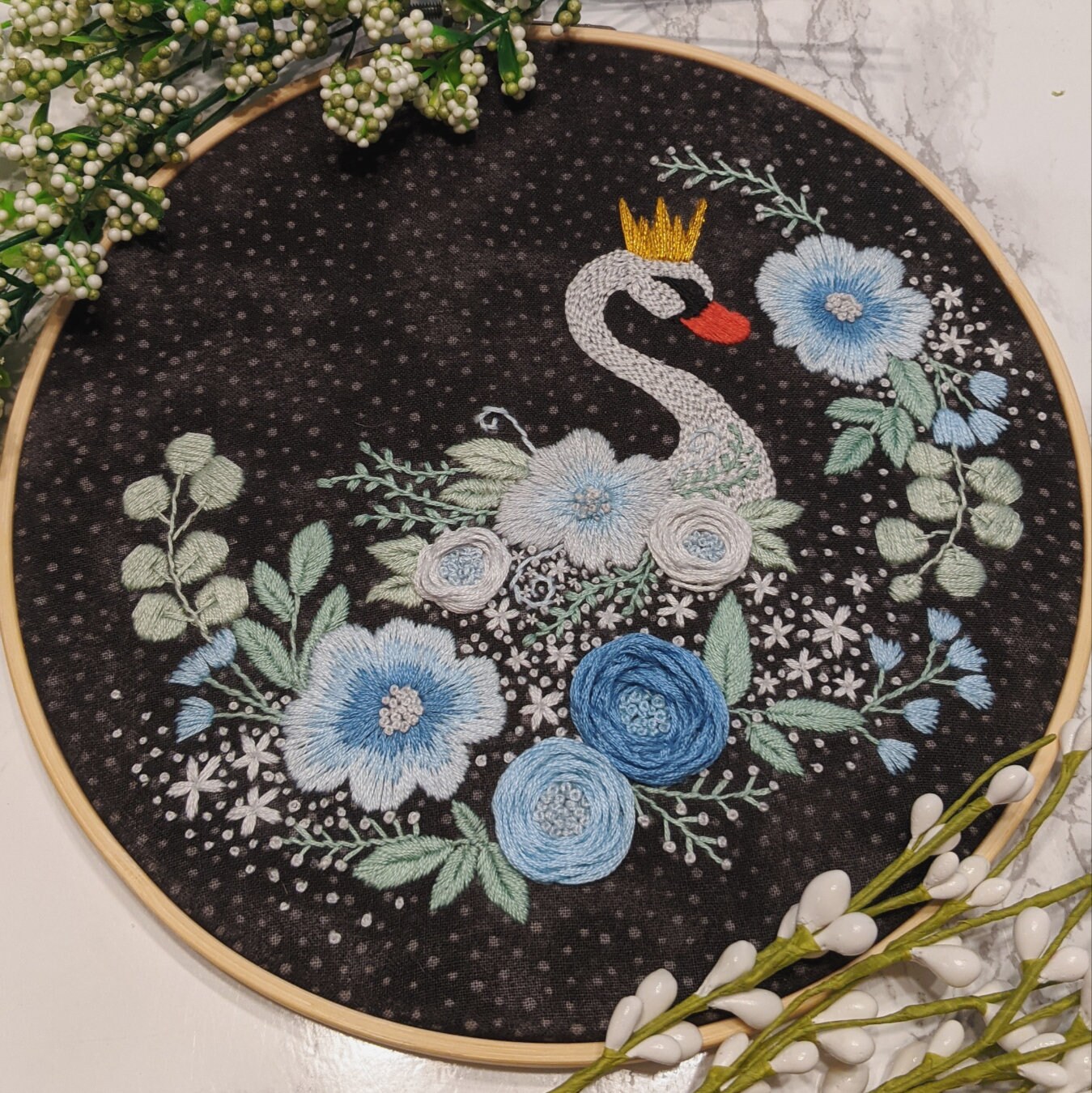 Swan Embroidery Pattern PDF Download - Etsy