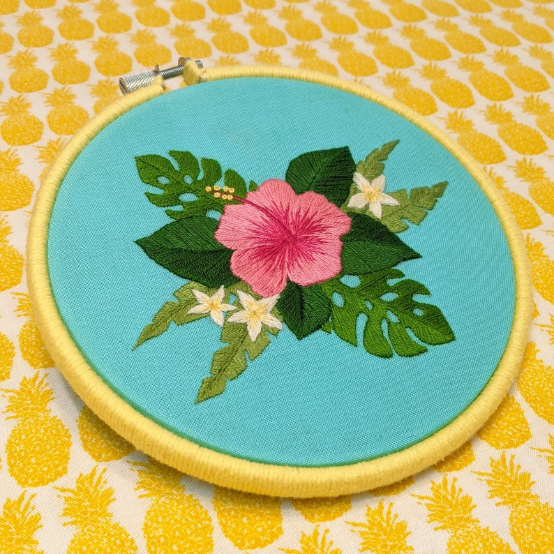 Hibiscus Flower Embroidery Pattern PDF Download | Etsy