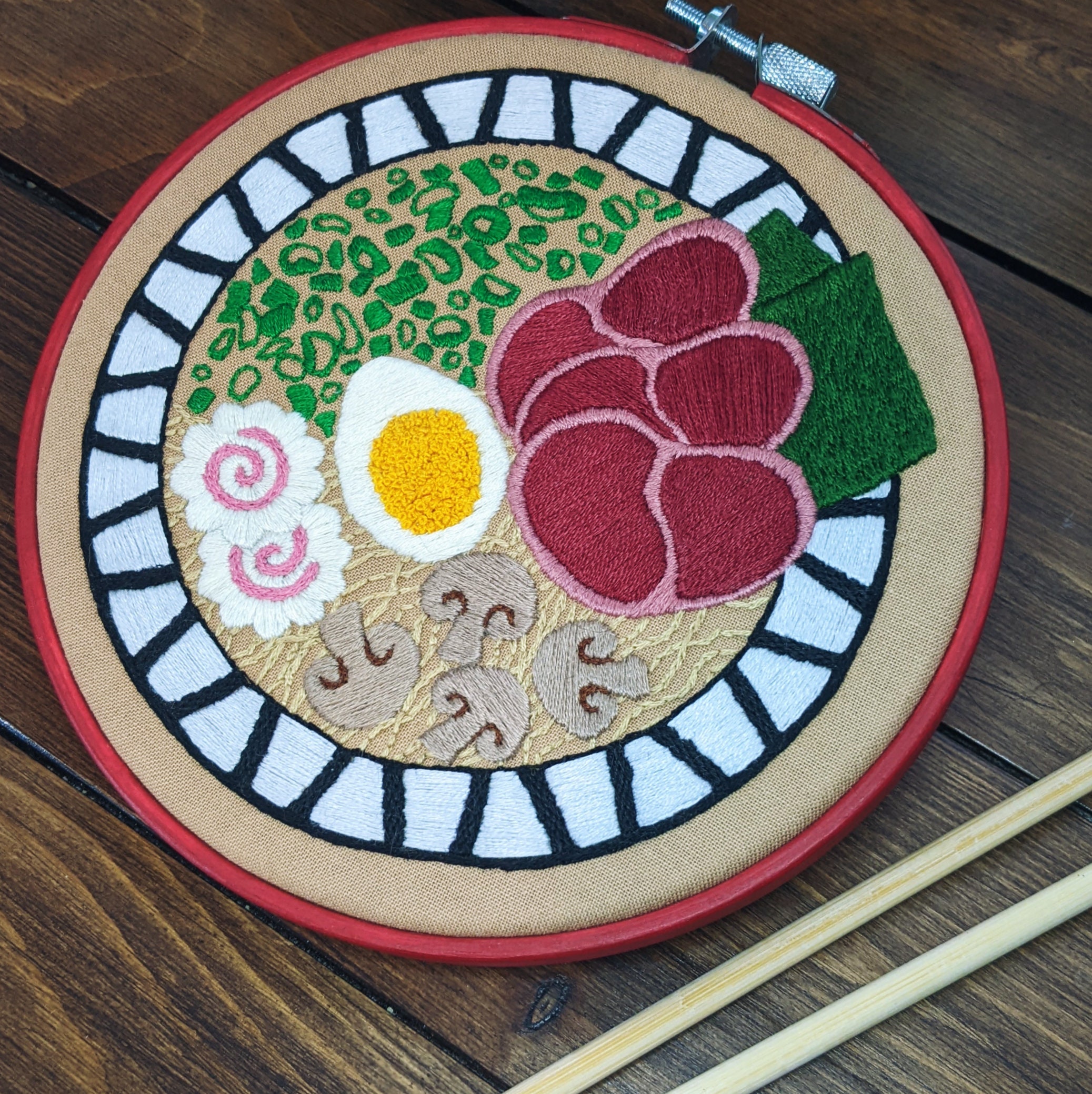 Ramen Embroidery Pattern PDF Download - Etsy