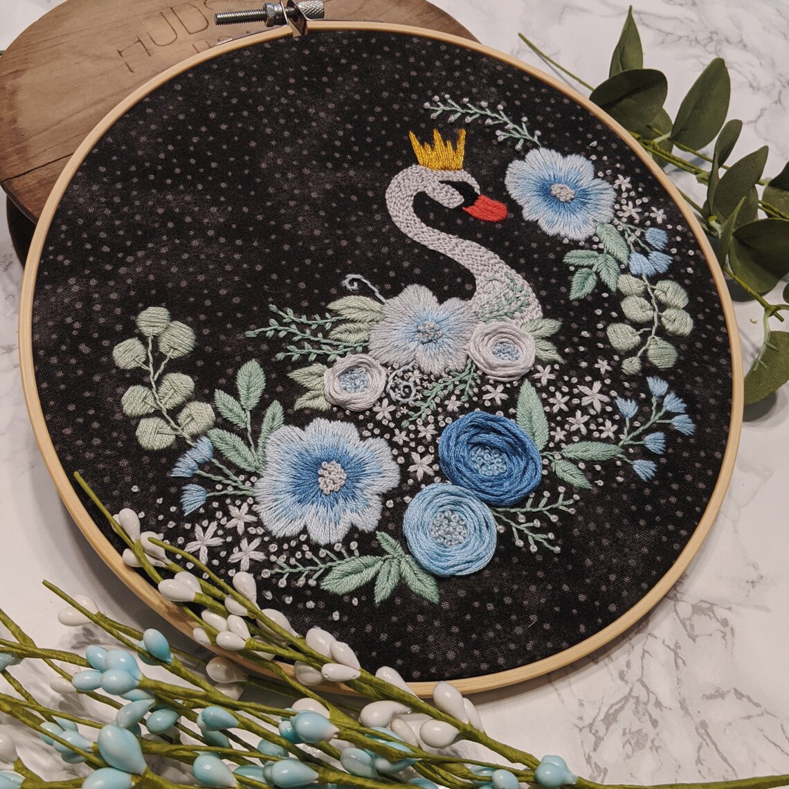 Swan Embroidery Pattern PDF Download - Etsy