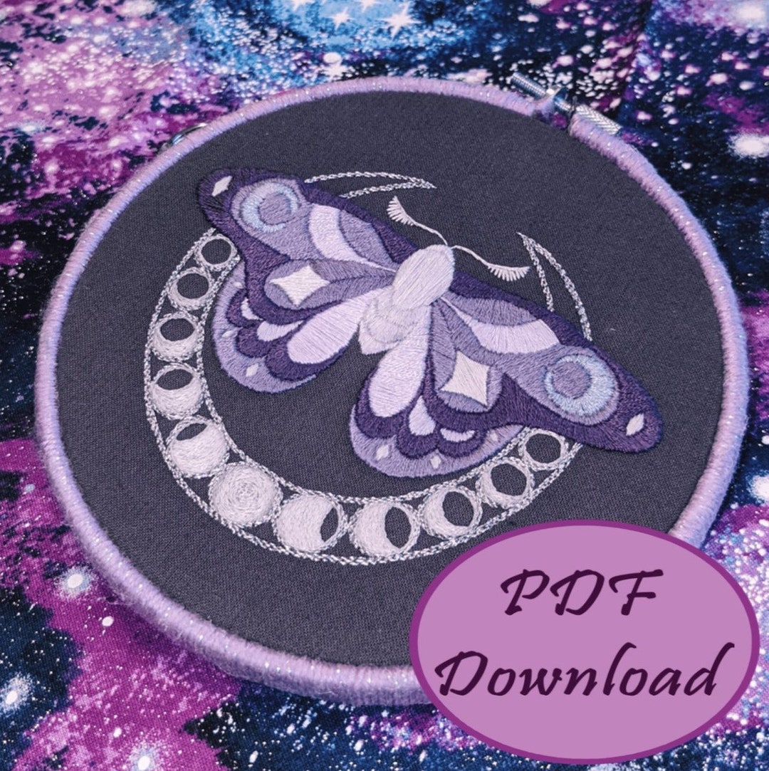 Celestial Moth Embroidery Pattern PDF Download - Etsy