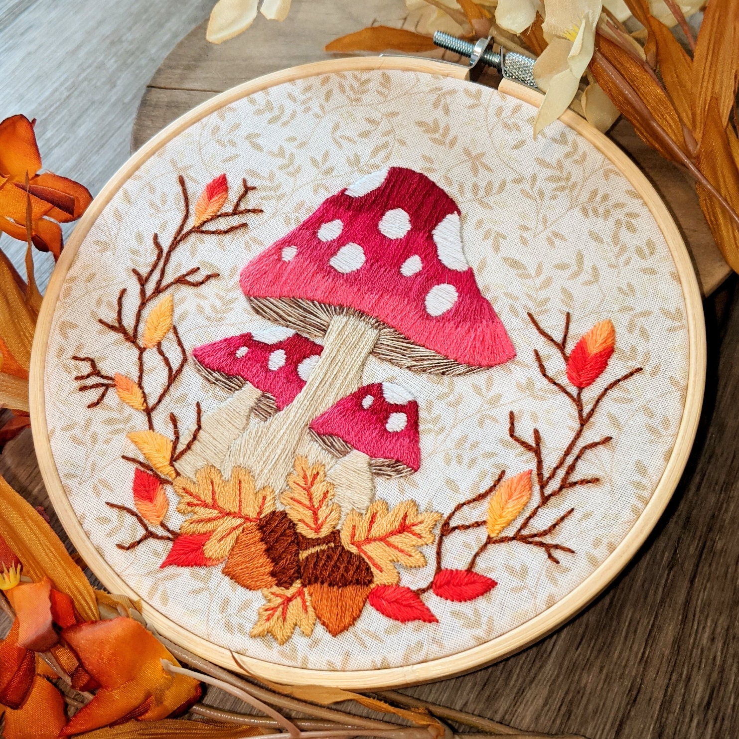 Fall Mushroom Embroidery Pattern PDF Download - Etsy