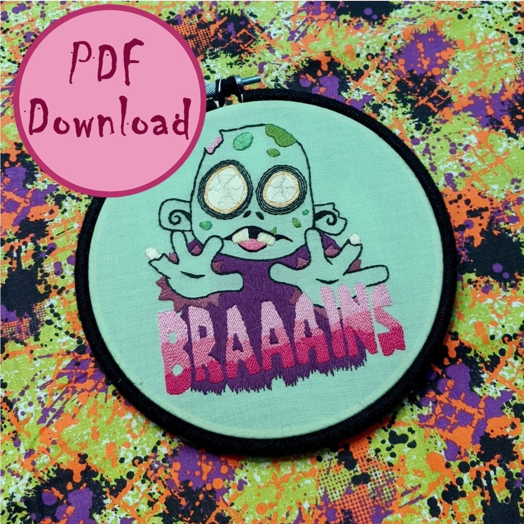 Zombie Embroidery Pattern PDF Download - Etsy