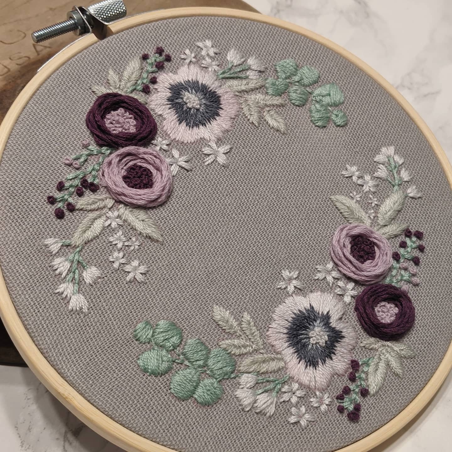 Flower Wreath Embroidery Pattern PDF Download | Etsy