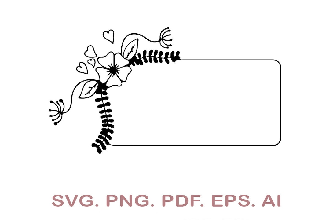 Floral Frame SVG Floral Frame Cut Fileflower Frame Floral - Etsy