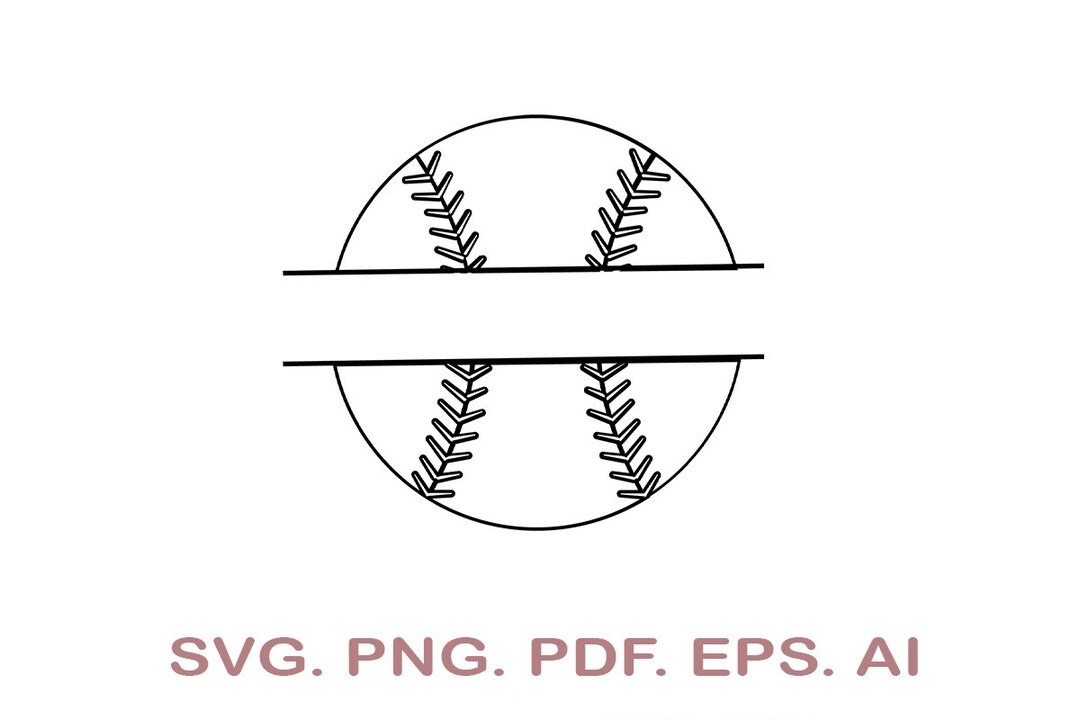 Baseball Svg Split Baseball Svg Split Monogram Svg Softball Etsy
