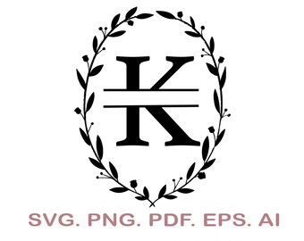 K Monogram Svg - Etsy