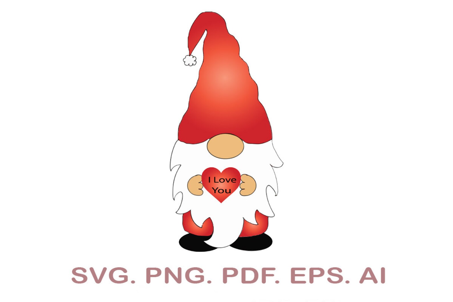 Valentine Gnome Svg With Heart Svg Gnome Svg Hearth Svg Etsy