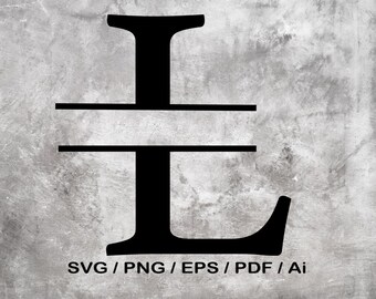 Split L Monogram Svg | Etsy