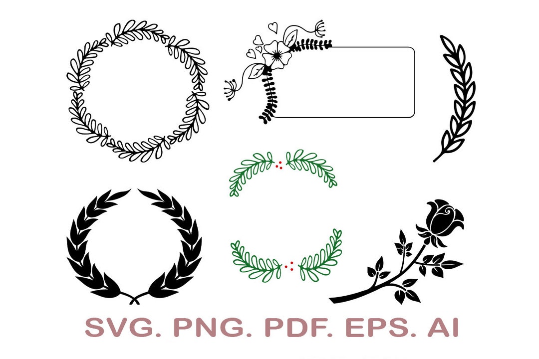 Círculo svg paquete marco de círculo svg corona de círculo - Etsy España