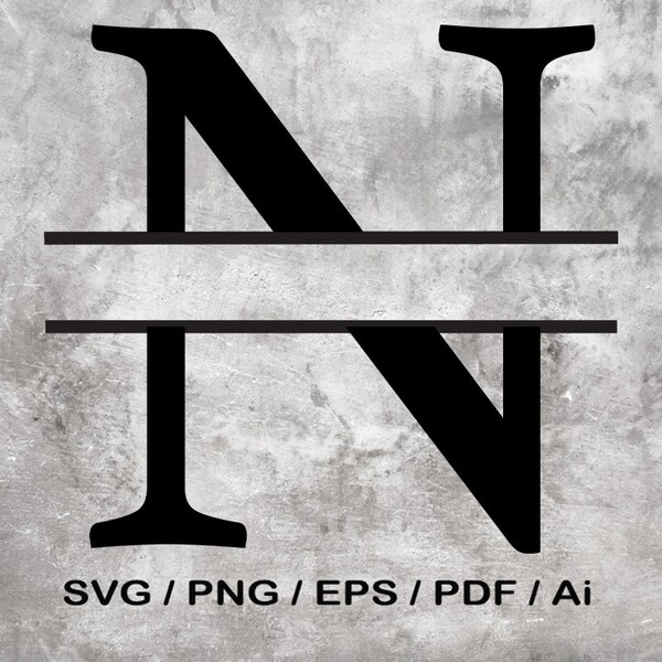 Split Monogram - Etsy